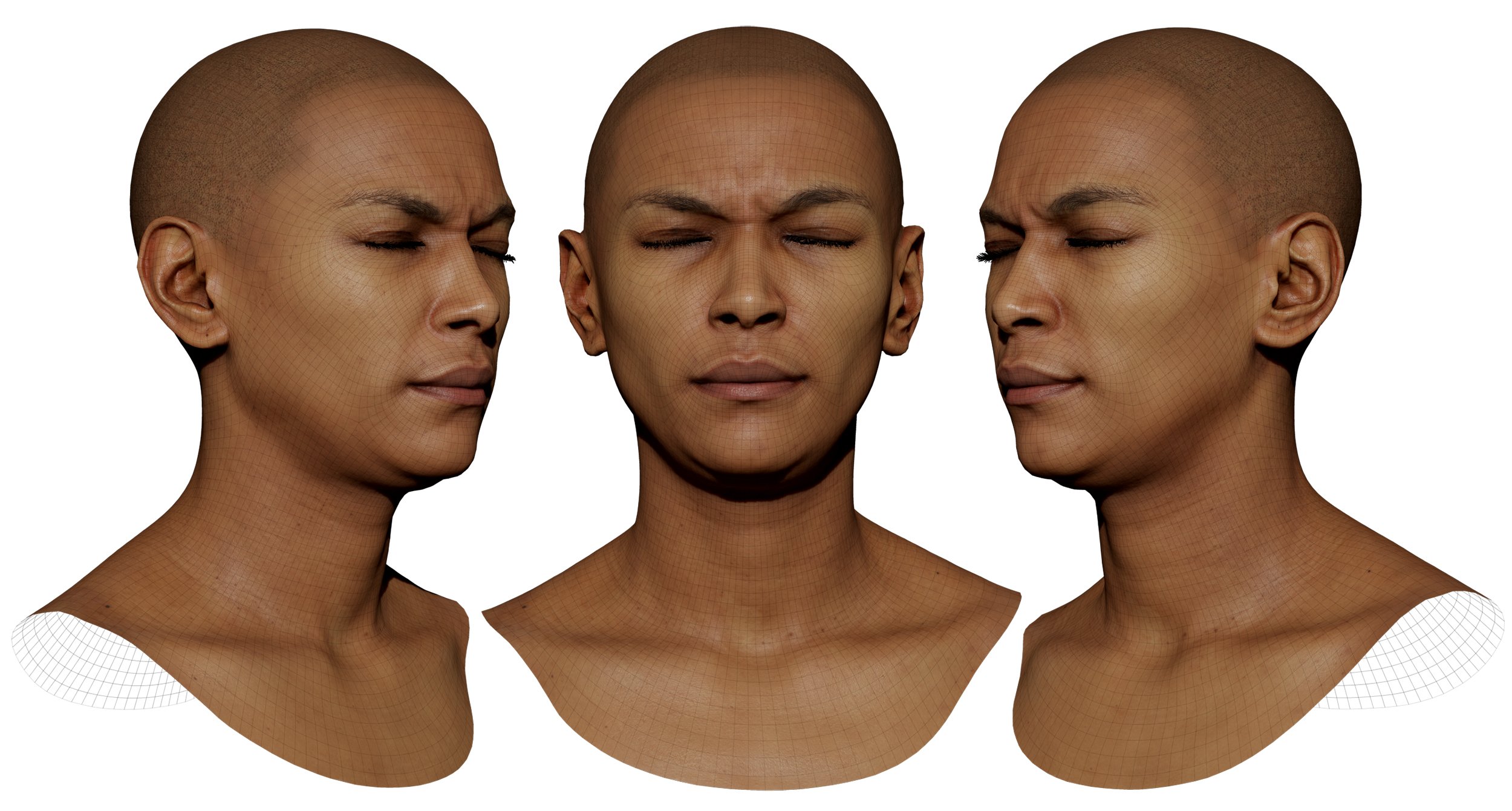 Expression Scan / Brows Down / Retopologised Female 01